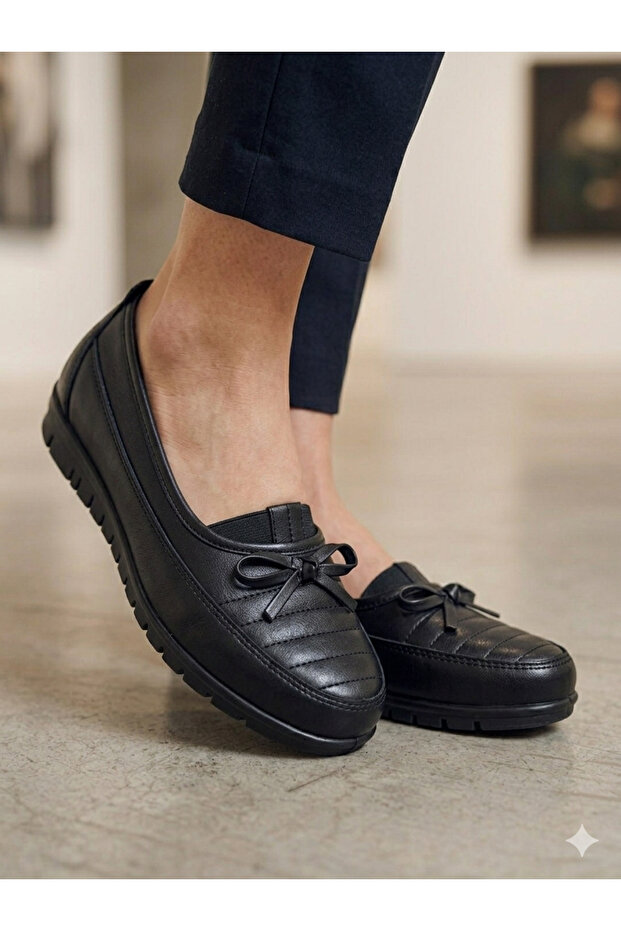 ERN SHOES Kadın Düz Taban Topuk Jelli Siyah Anne Ayakkabısı - Fiyatı ...