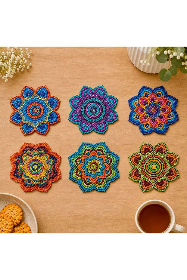 COZ TEA Elmas Boyama Bardak Altlığı Hobi Seti Mandala Desen(Metal ...