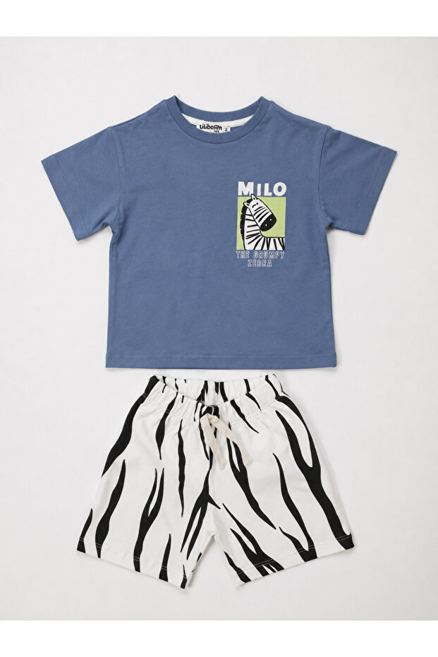 DOAMİNİ Erkek Çocuk Pamuklu Zebra Desen T-Shirt ve Şort Takım - Fiyatı ...