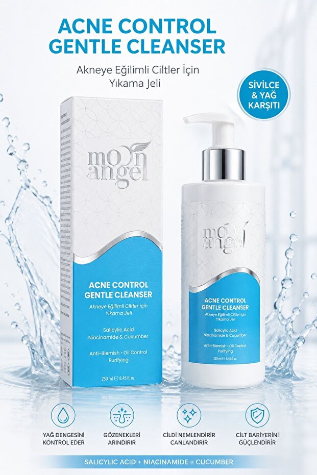 MOON ANGEL Acne Control Yüz Yıkama Jeli 250 ml Akneye Eğilimli Ciltler ...