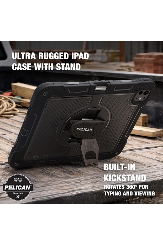 Fogy iPad Air 13 (M2/M3/M4) Uyumlu Standlı El Geçmeli İpli Karbon Desen ...