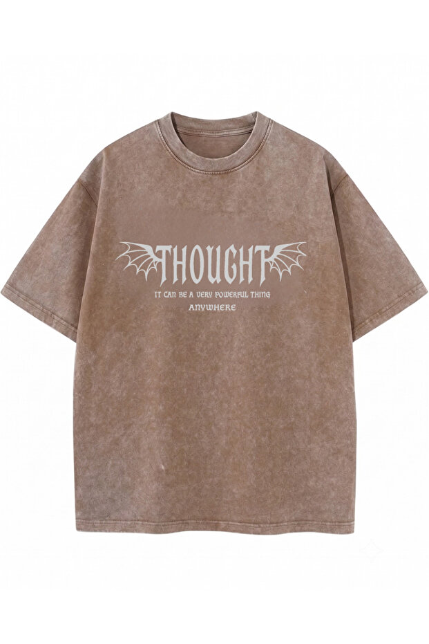 Touz Moda Yıkamalı Streetwear Rose Baskılı Unisex Oversize Vintage T ...