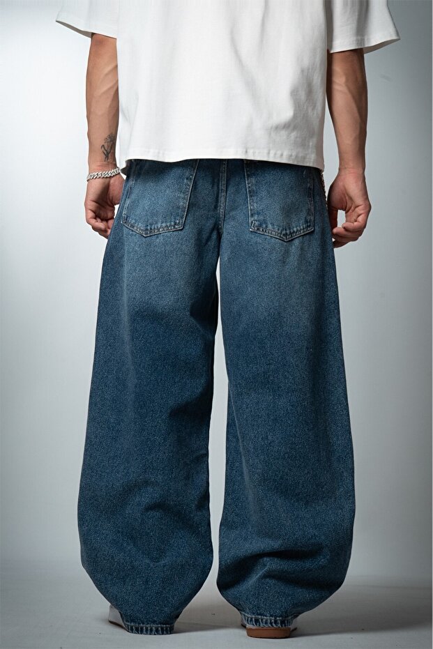 GRJ denim Faded Ripped Super Baggy Yırtık Detaylı Erkek Jean Pantolon ...