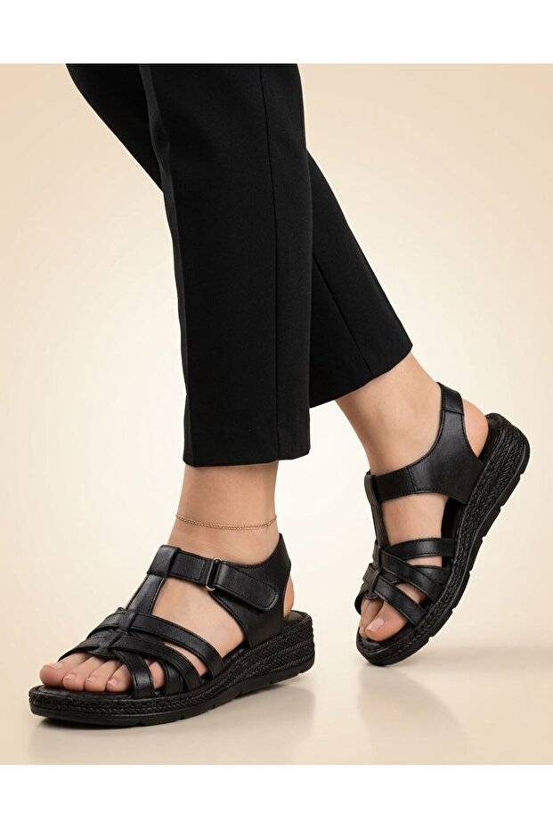 Gönbeler Kadın Krem Hakiki Deri Ortopedik Comfort Sandalet - Fiyatı ...