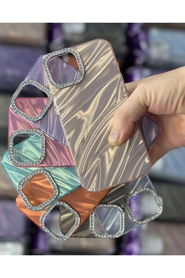 WFC iPhone 16 Lüks Taş Detaylı Dalgalı Desen Telefon Kılıfı - Fiyatı ...