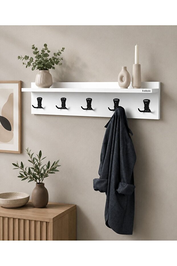 Renlife Askılık Duvar Elbise Kapı Arkası Askılığı Portmanto 70 Cm Beyaz ...