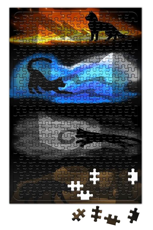 Baskı Dükkanı Warrior Cats Four Elements, Four Clans Puzzle 240 Pieces ...