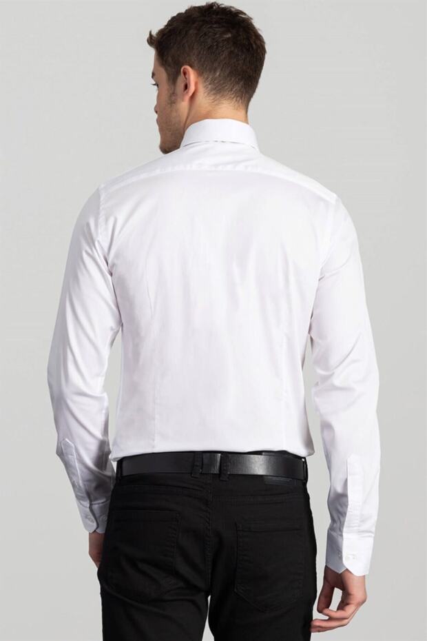 Cavanna Slim Fit White Satin Shirt- Trendyol