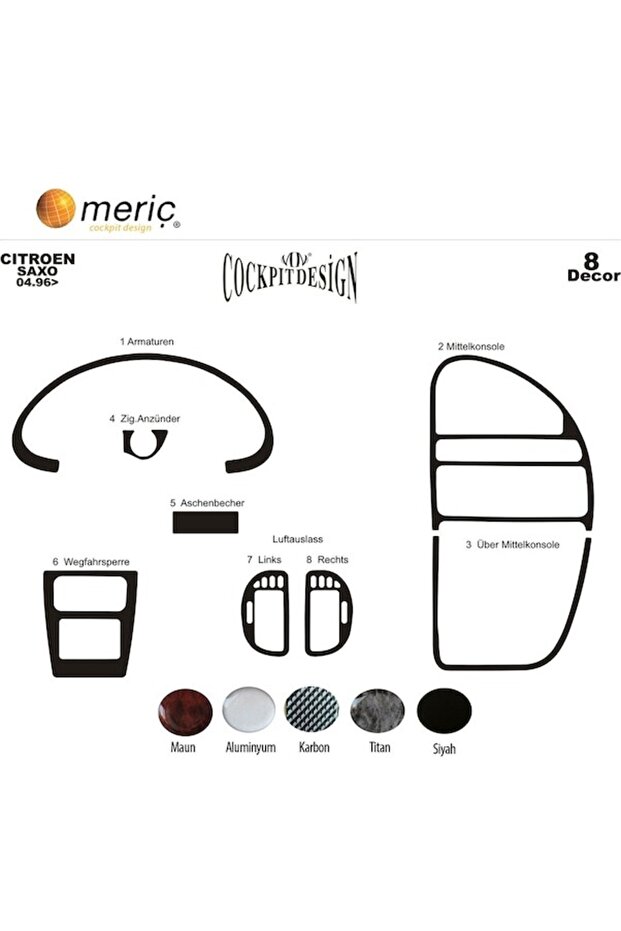 meriç cockpit design Meriç ® Citroen Saxo Front Glove Box Plated ...