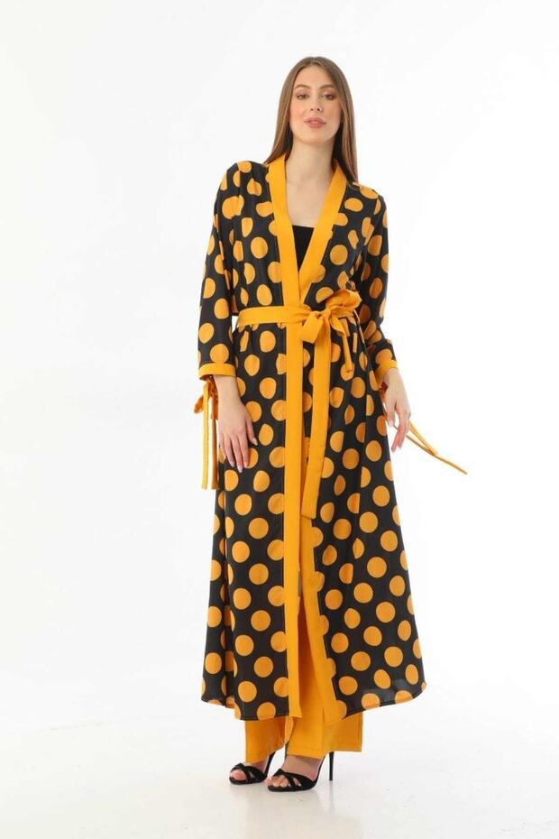 Alta Moda Women's Mustard Yellow Kemono Jessica Fabric and Trousers ...