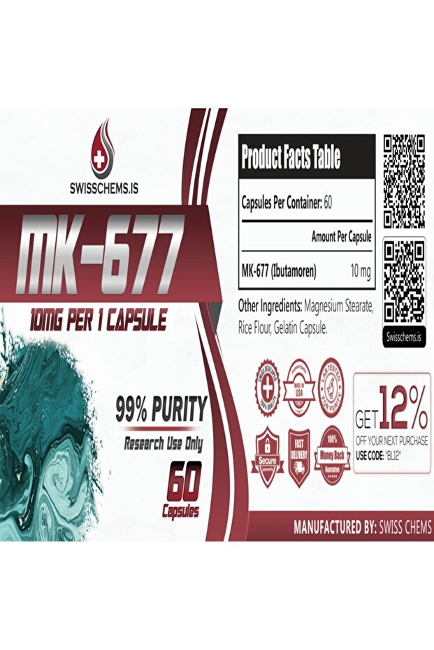 Genel Markalar Swisschems Sarms Mk-677 Ibutamoren 60 Kapsül /10mg ...