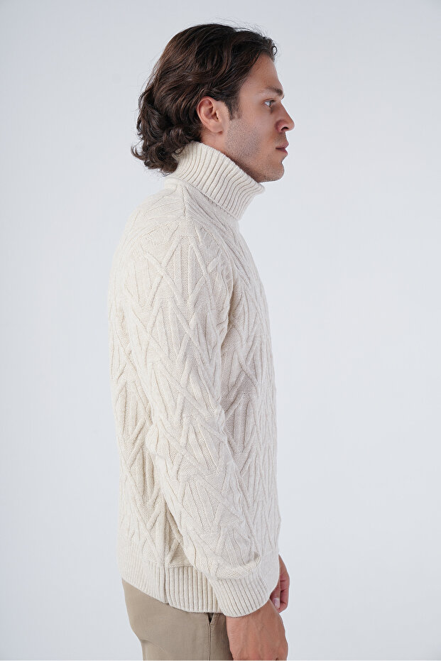 Trist Star Beige Men's Execution Hair Braided Cross Patterned ...