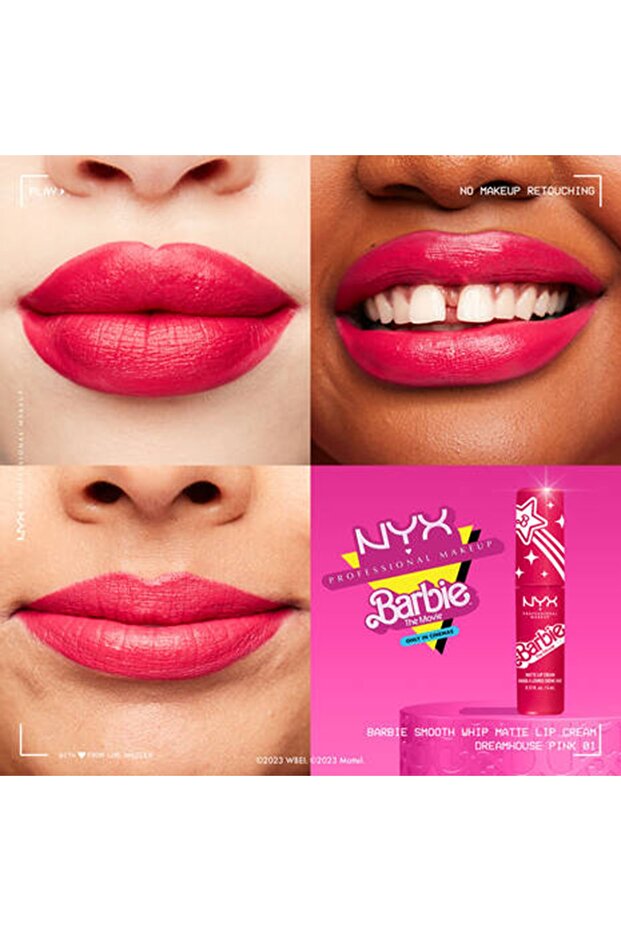 NYX Professional Makeup Barbie Smooth Whip Likit Mat Ruj Perfect Day ...