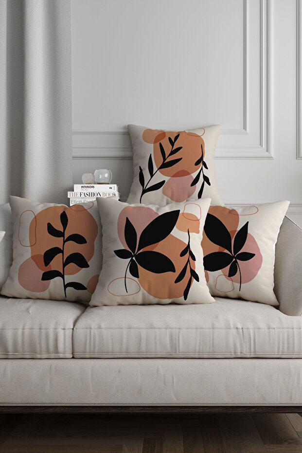 Hayal Dekoratif Bej Zemin Gradient Minimal Pattern Dijital Baskılı 4 Lü ...