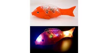 UDATOYS Işıklı Yürüyen Balık Müzikli Yerde Giden Hareketli Balık ...