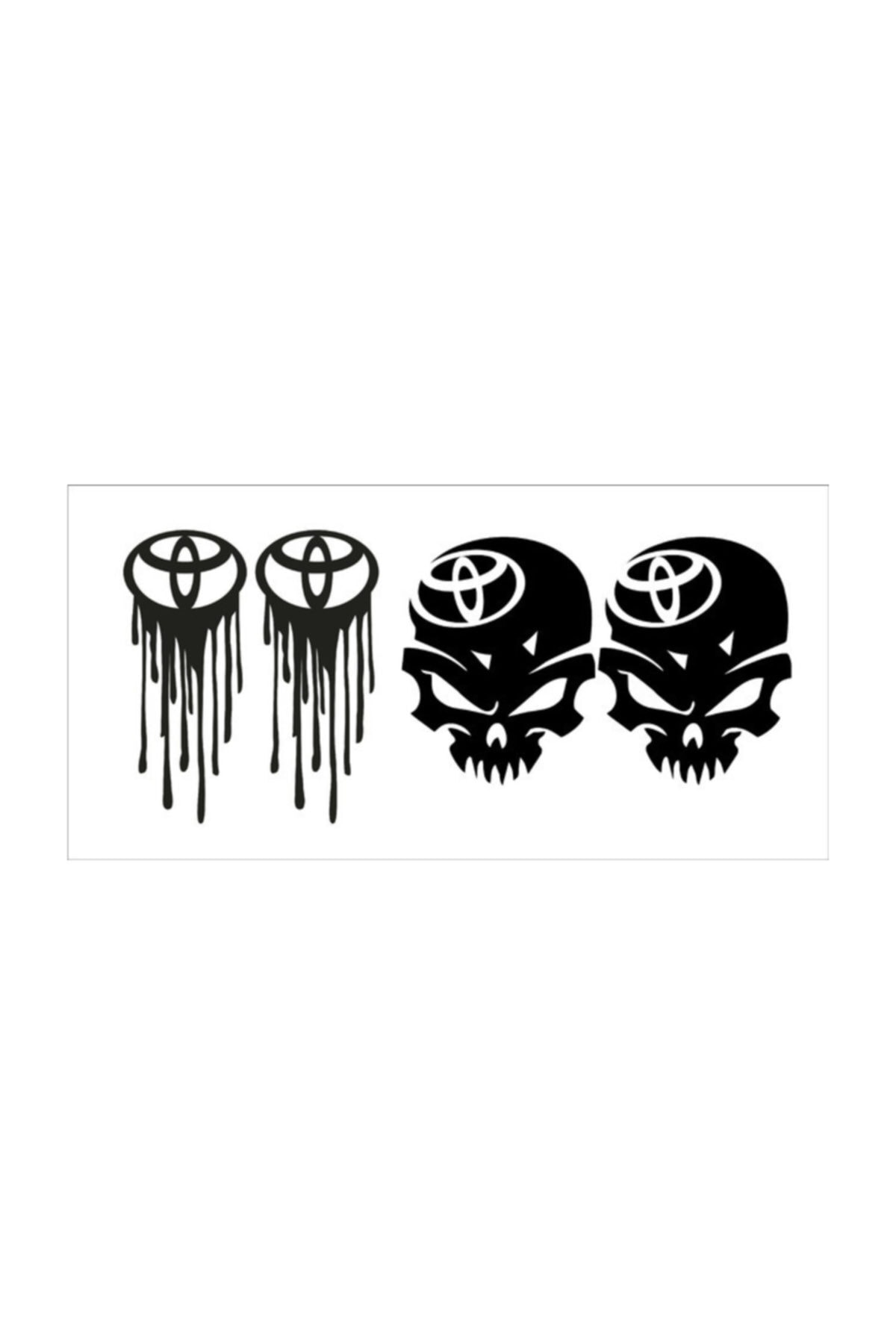 TSC Toyota Sticker Set Skull And Bloody Logo- Trendyol