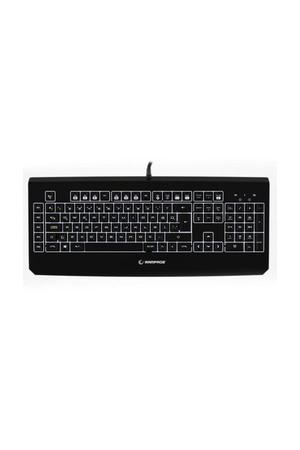 Rampage TURRET Siyah USB Beyaz Aydınlatmalı Makrolu Q Mekanik Gaming Klavye Rampage TURRET Siyah USB Beyaz Aydınlatmalı Makrolu Q Mekanik Gaming Klavye