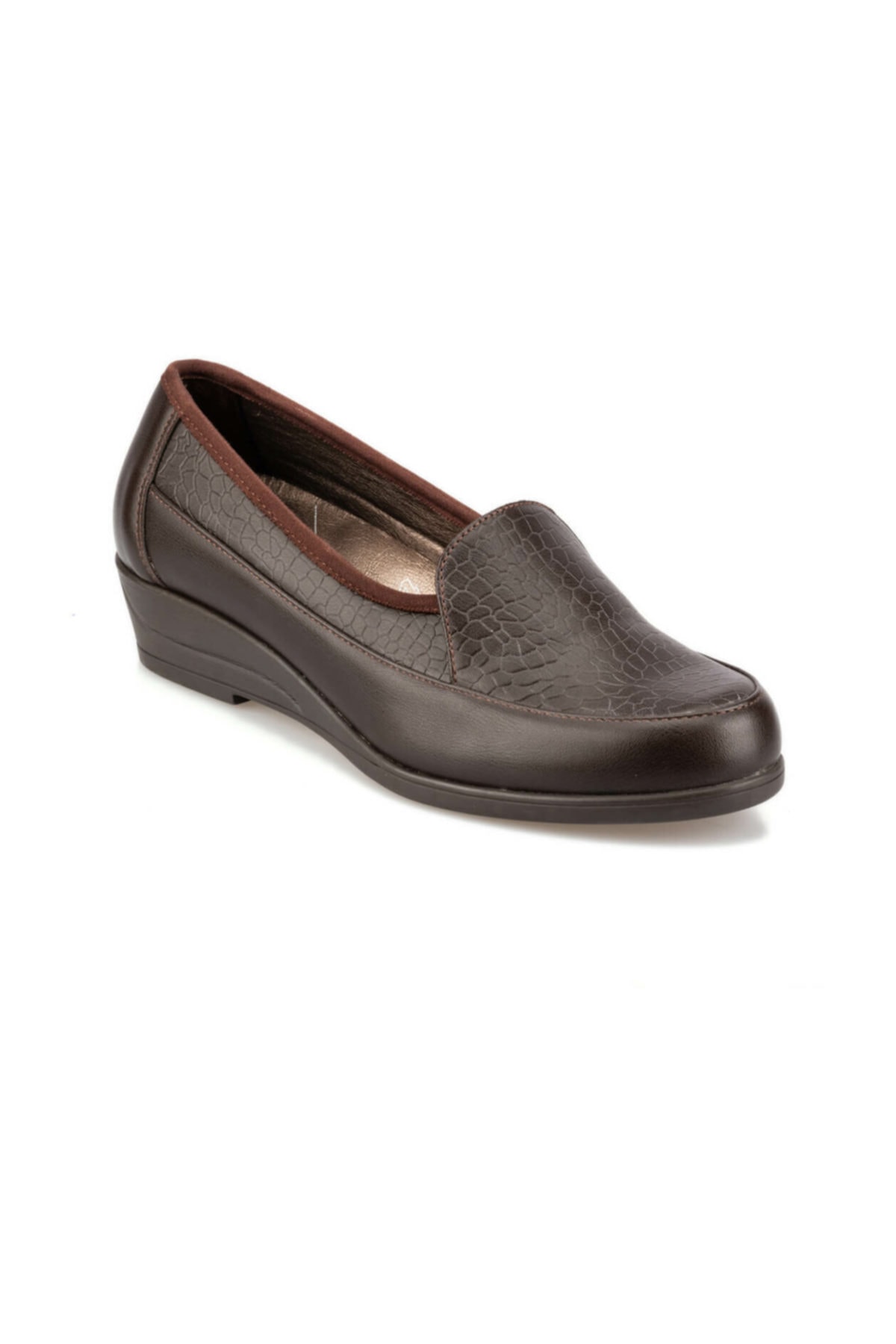 Polaris 5 Nokta Kahverengi Kadın Dolgu Topuklu Ayakkabı