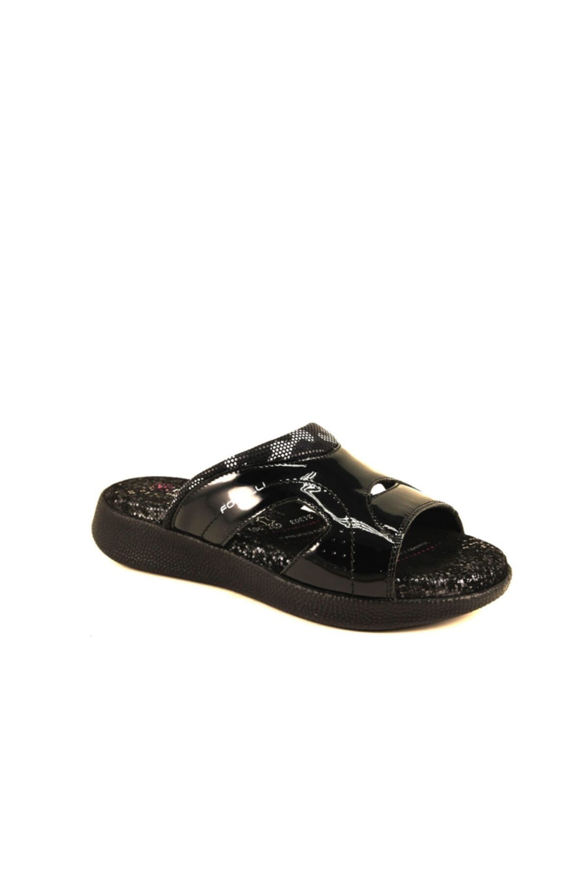 Forelli Kadın Siyah Rugan Deri Terlik 24303