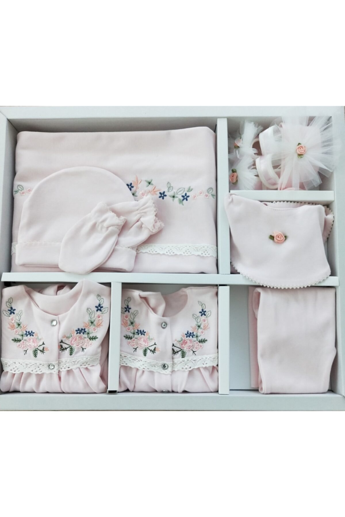 Eda Baby Baby Girl Floral Embroidered Crocheted 10-Piece Hospital ...