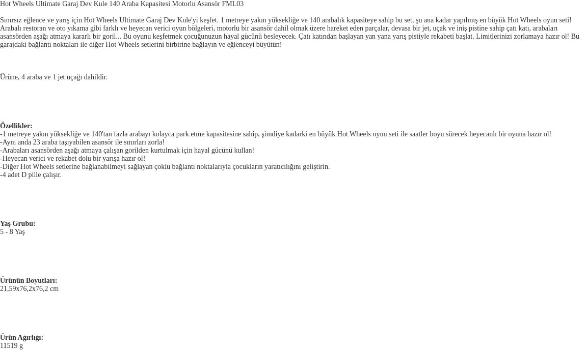 HOT WHEELS Ultimate Garage Dev Kule Yeni Gorillerden Kurtulun - Fiyatı, Yorumları