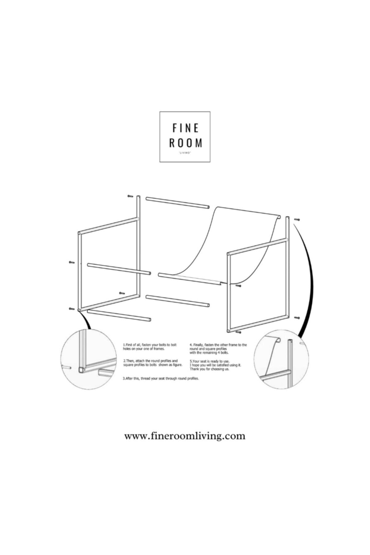 Fineroom Living " Bernie Chair " Metal Koltuk - Fiyatı, Yorumları