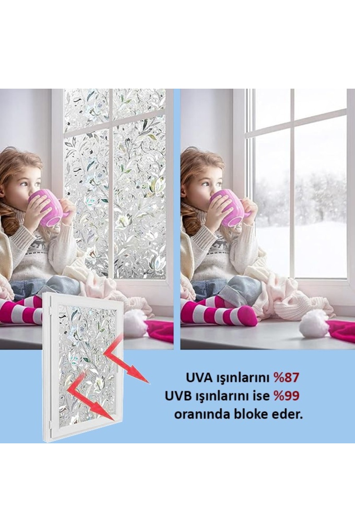 DEMEYA Cam Serisi Vitray Görünüm Için Kendinden Yapışkanlı Cam Kaplama ...