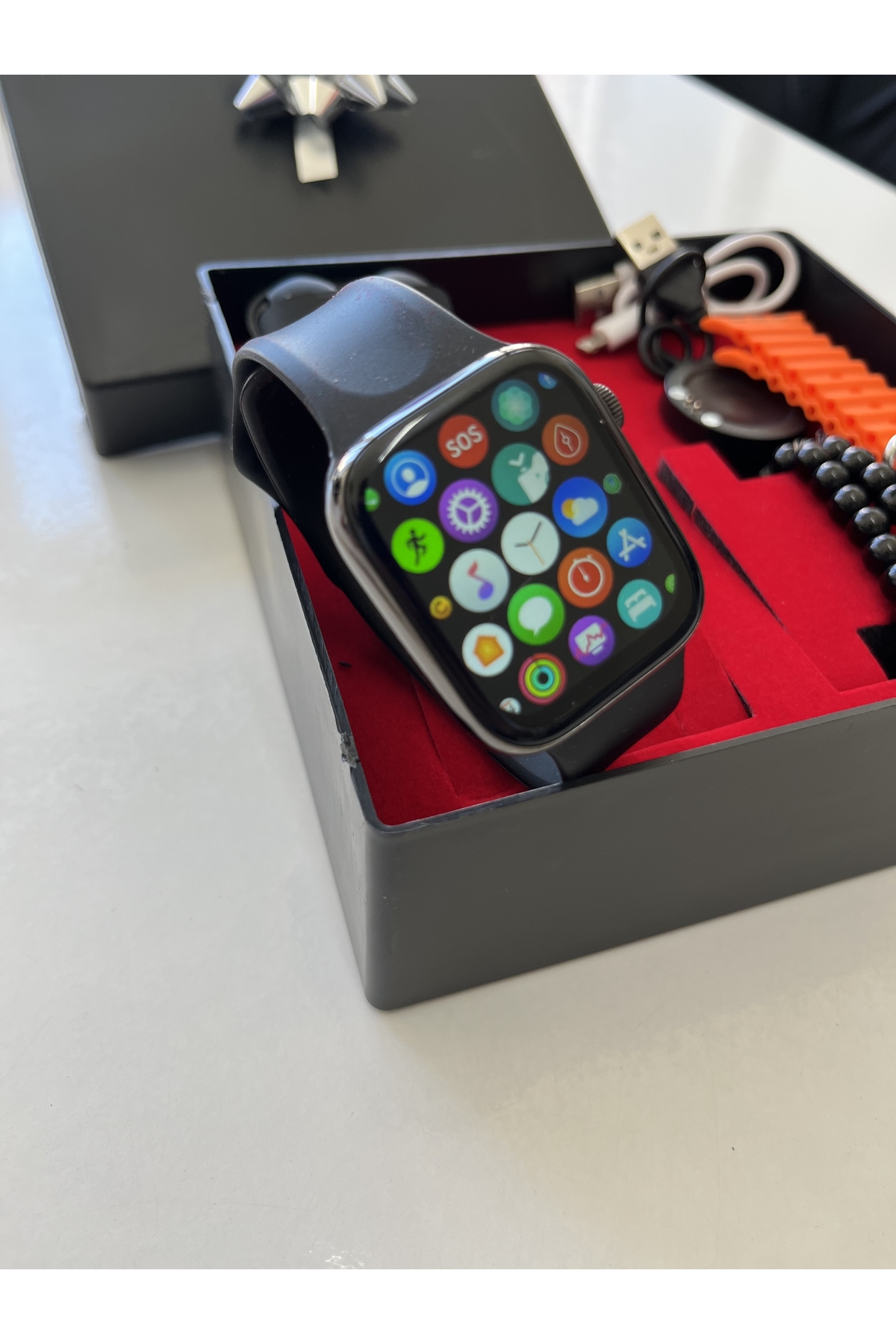 Burj Akıllı Saat T700S Pro5 Bluetooth Kulaklık 3 Adet Kordon Bileklik Hediye Kutusu - Fiyatı ...