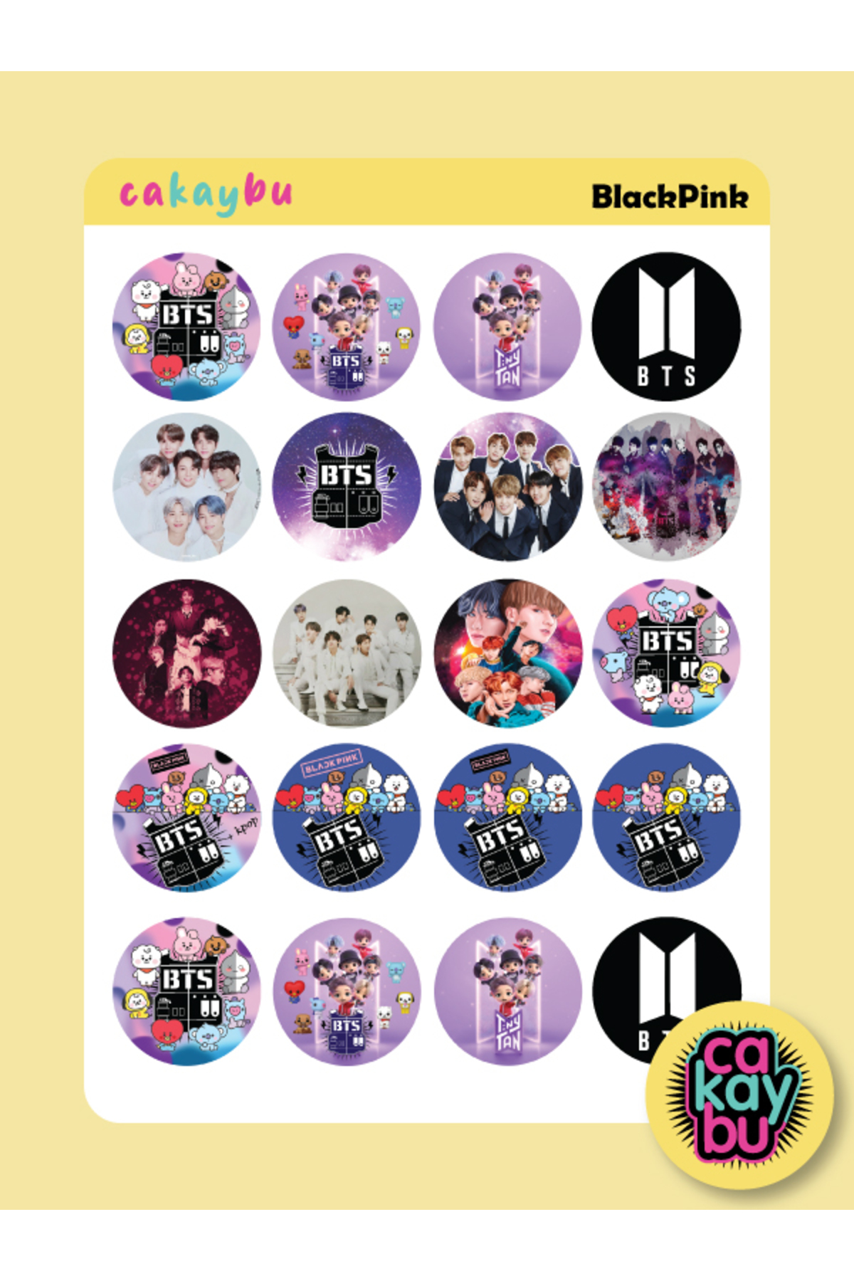 cakaybu BTS Sticker Set A4 1 Sayfa Fiyatı, Yorumları - Trendyol