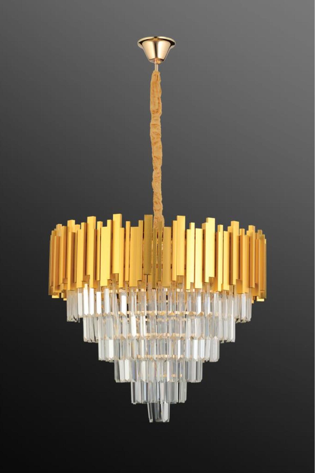 İstanbul Avize Vera 60'lık Gold Lüx Kristal Tabut Taşlı Avize - Fiyatı ...