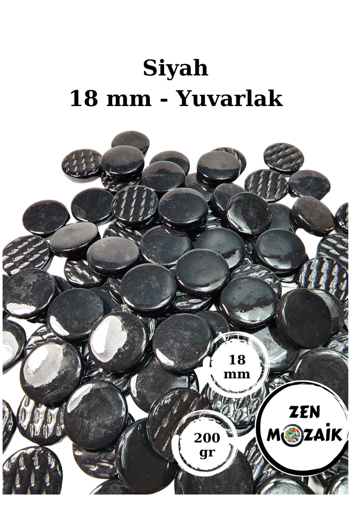 Zen Mozaik Sanatsal Mozaik Çalışmalarınız için 18 mm Çaplı Yuvarlak Cam ...