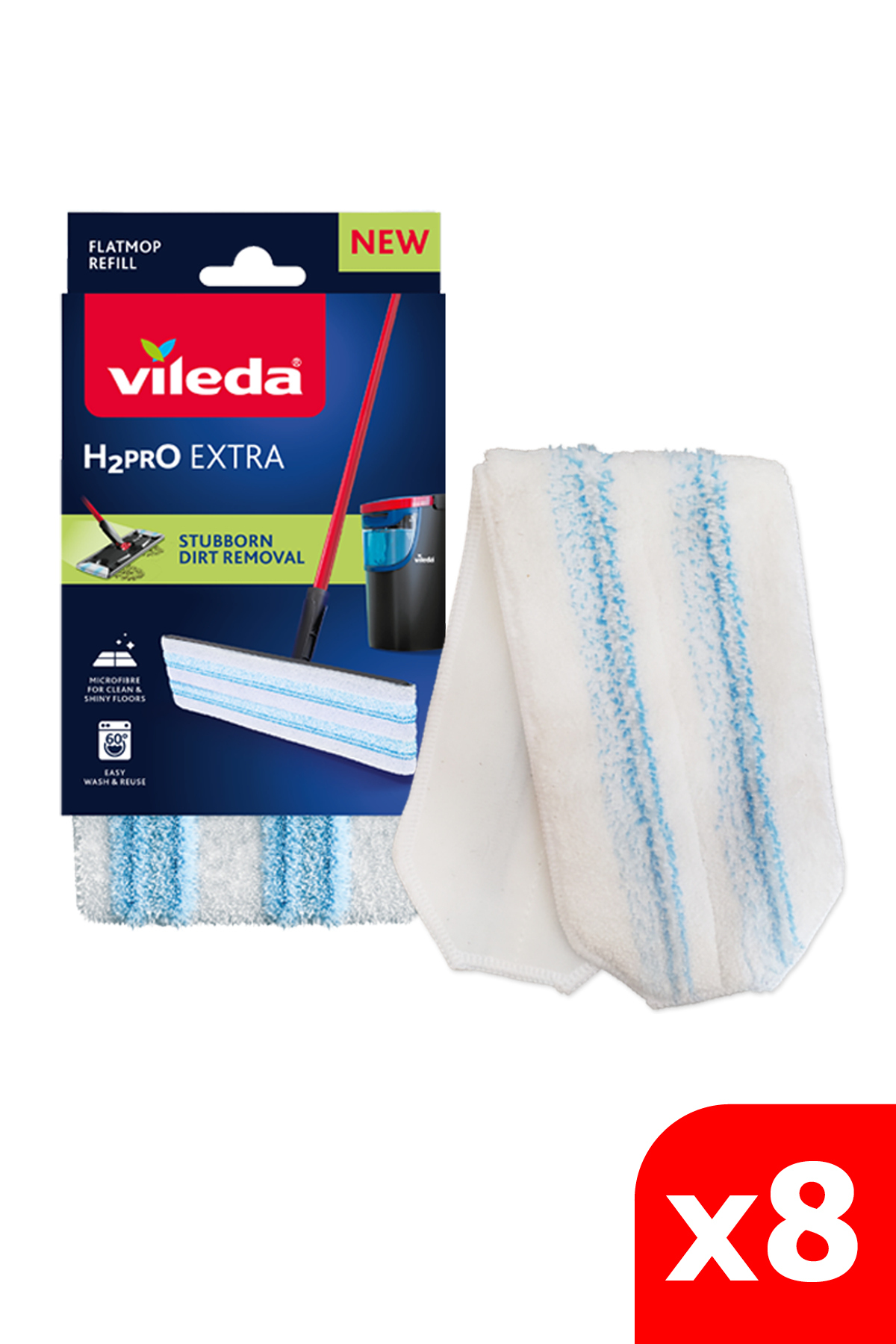 Vileda 8 Paket H2PRO %100 Mikrofiber Yedek Mop - Fiyatı, Yorumları