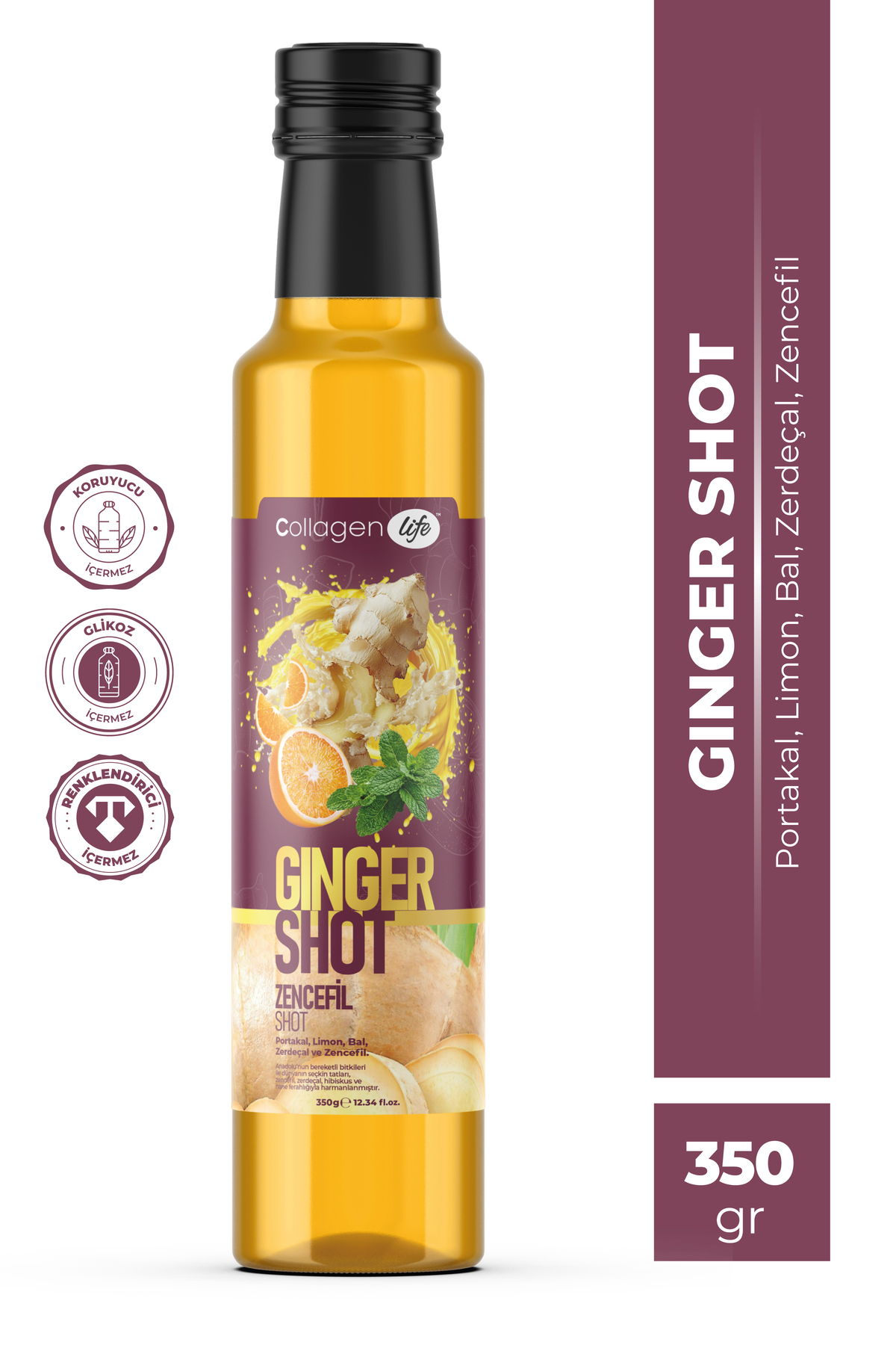 Collagen Life Ginger Shot Zencefil Shot 350g - Fiyatı, Yorumları