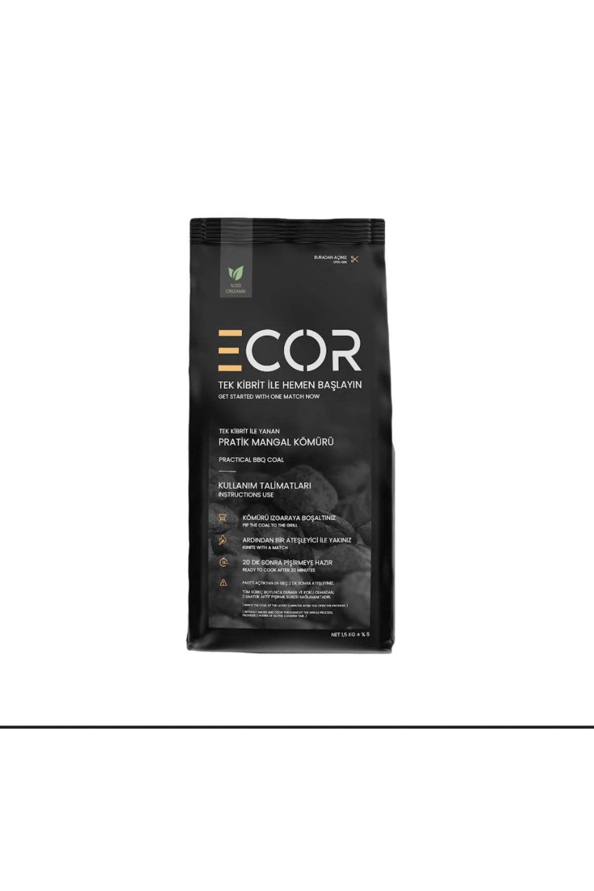 YT MARKETING Ecor Mangal Kömürü Ecor Kömür Tek Kibritle Yanan Yeni ...