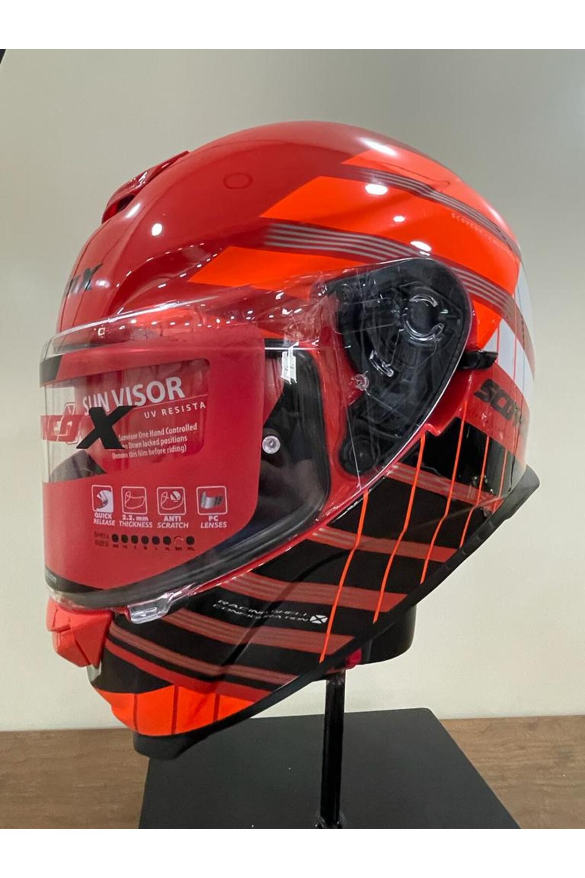 Scoyco X507 GÜNEŞ VİZÖRLÜ KAPALI MOTOSİKLET KASKI TURUNCU - Fiyatı ...