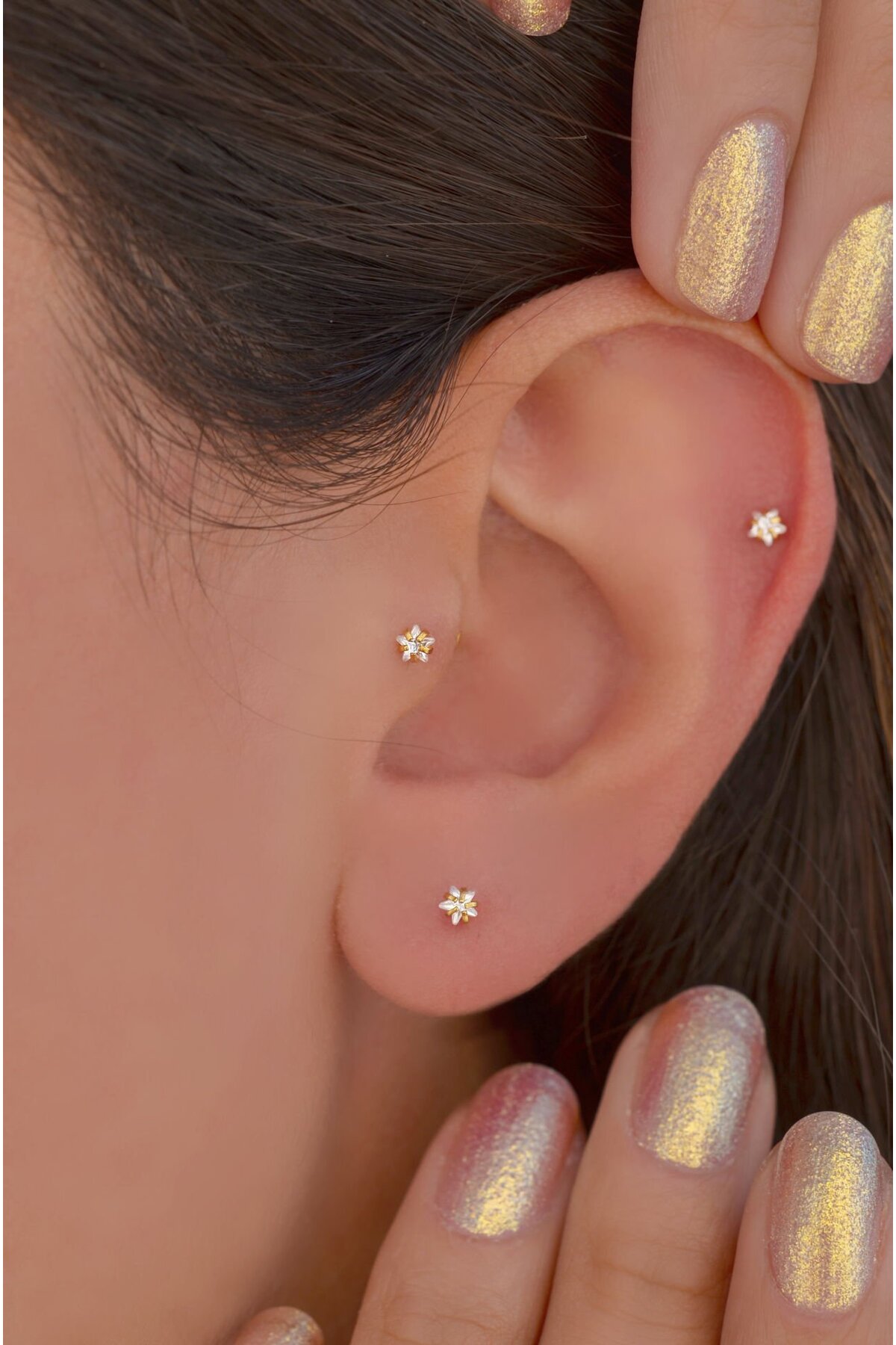 Sacce Scarves&Accessories Gold Çelik Yıldız Piercing 6 Mm Tragus Helix ...