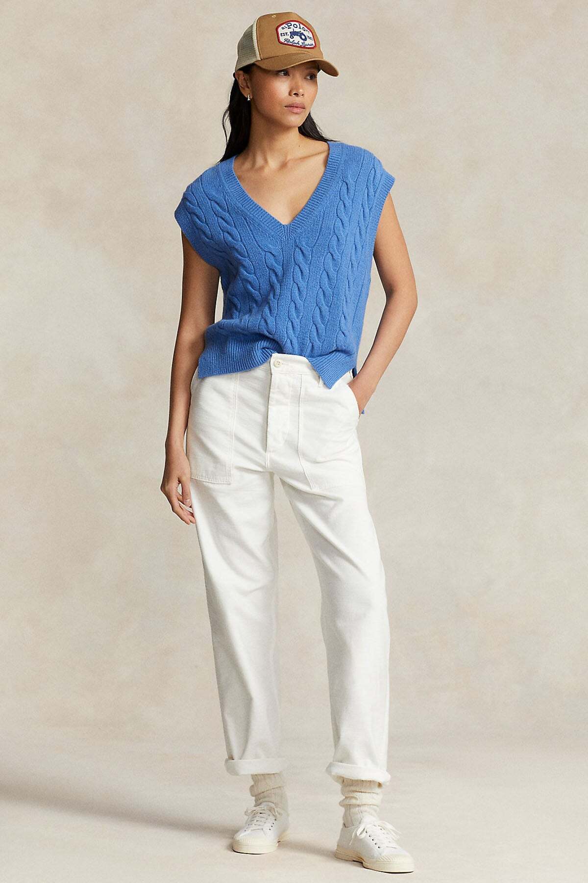 Ralph Lauren V Yaka Kaşmirli Saç Örgü Yün Triko Yelek Fiyatı, Yorumları ...