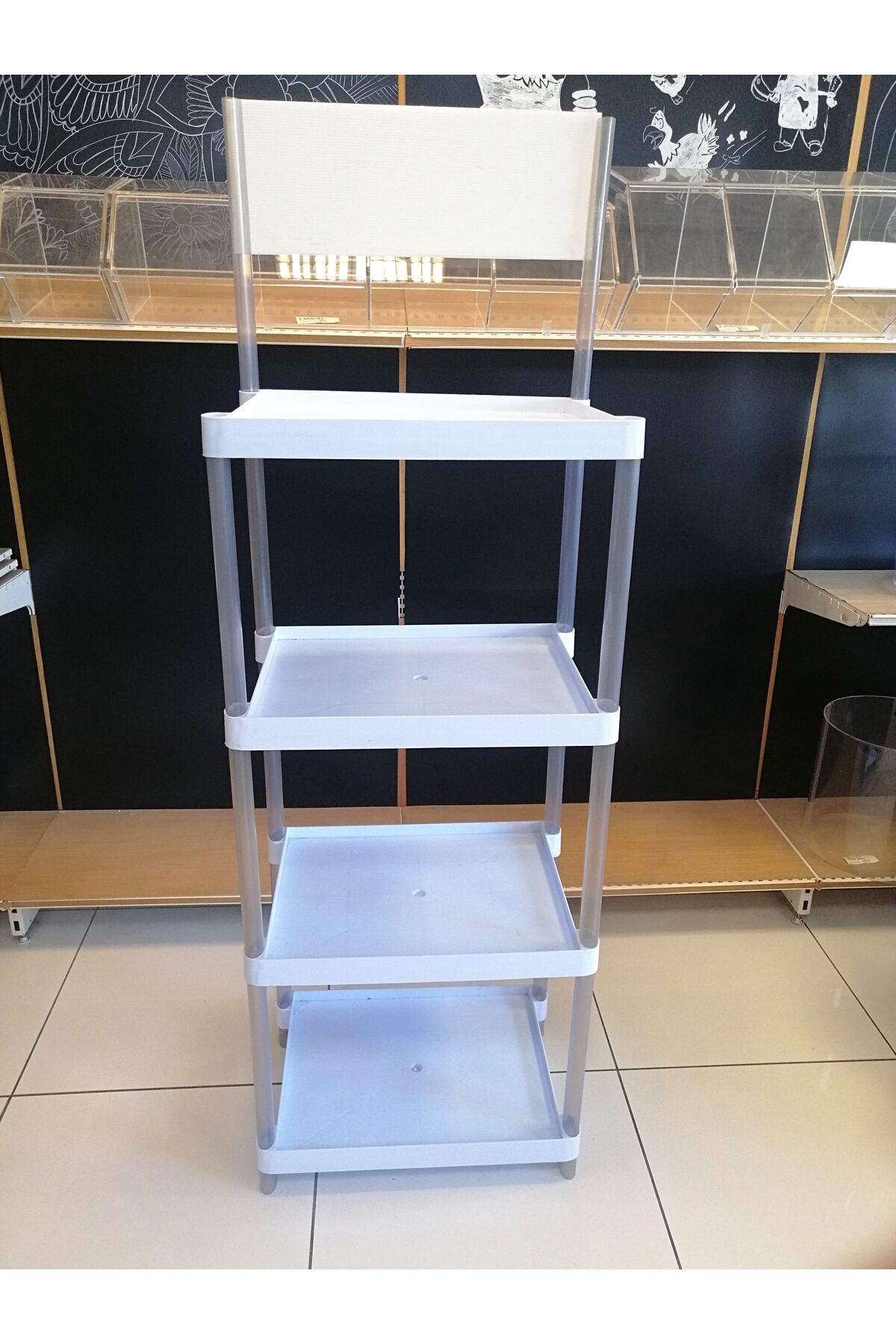 Özfiliz Mağaza Ekipmanları Pratik 4 Katlı Sökülebilir Plastik Raf Stand ...