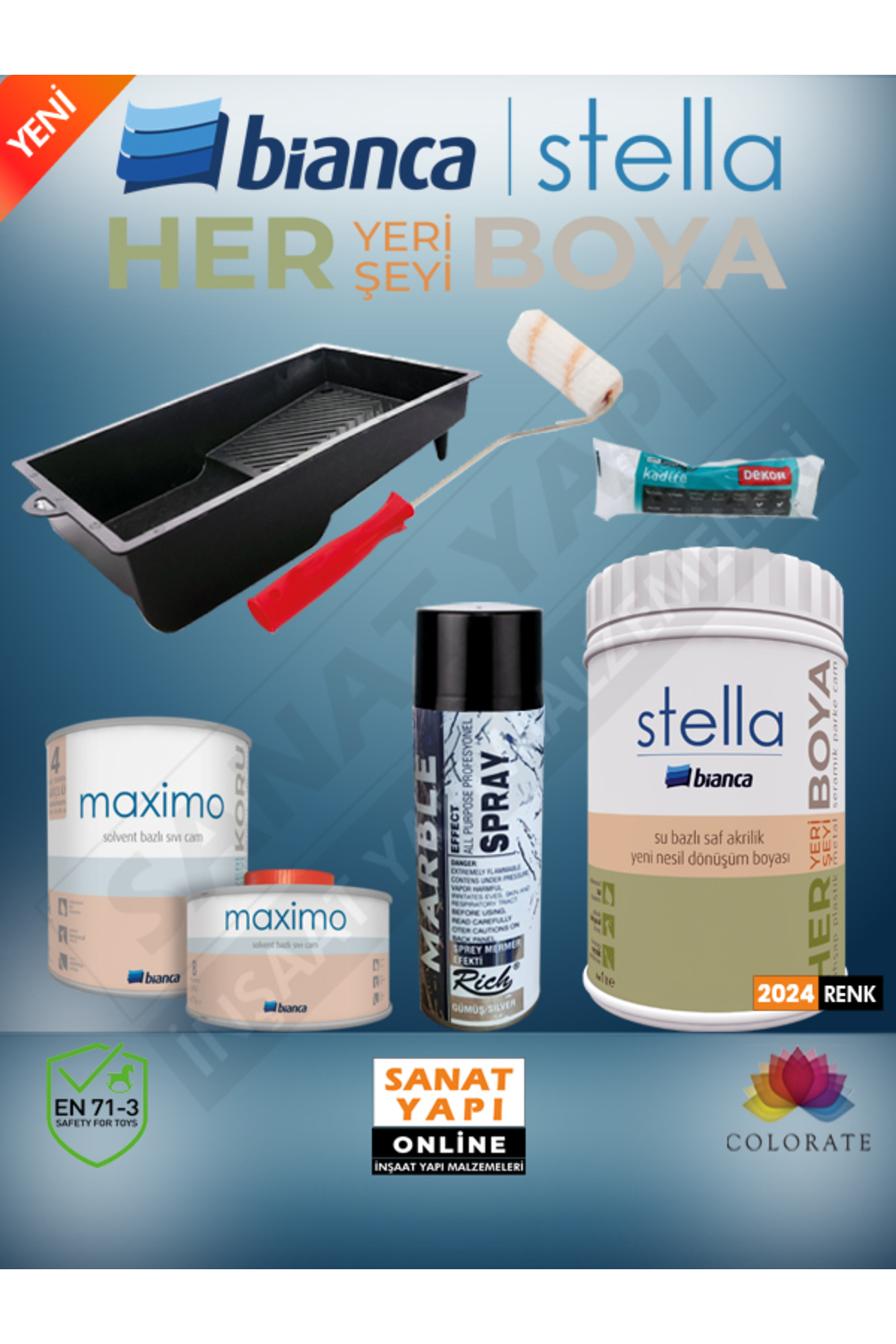 Bianca Stella Yeni Set Gümüş Mermer Efektli 1lt Fiyatı, Yorumları ...