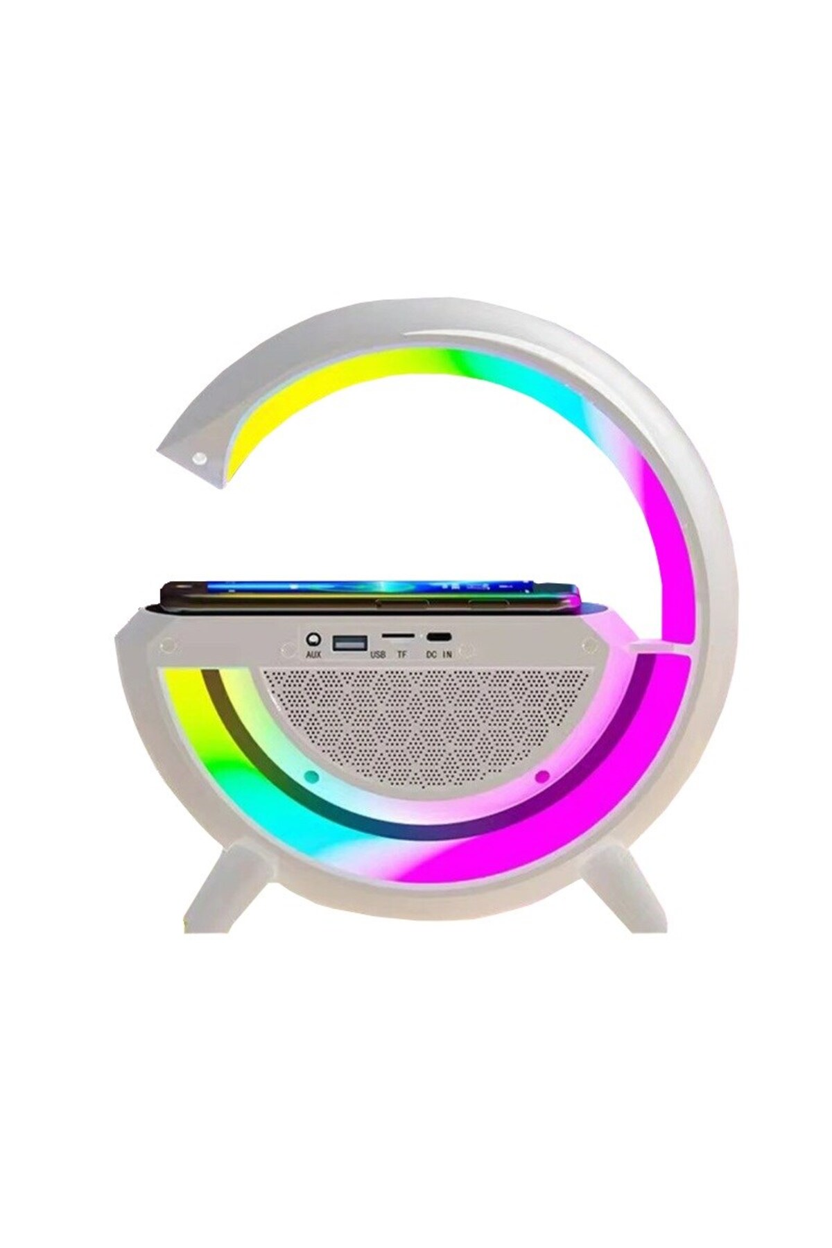 Concord Sr-s10 Kablosuz Şarj Standı Rgb Ledli Dijital Saatli Alarmlı Radyolu Bluetooth ...