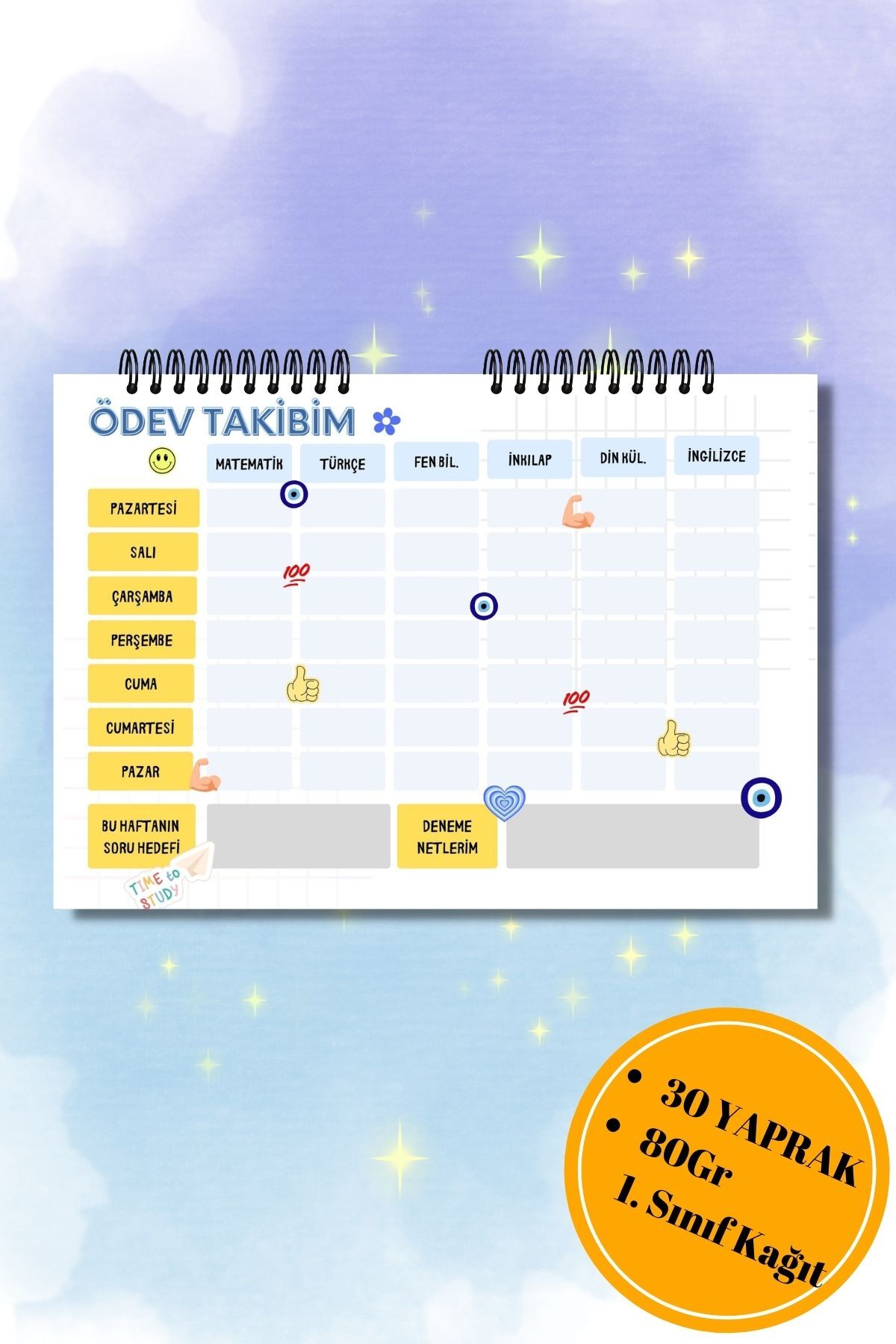 Defko İLKOKUL MAVİ RENKLİ ÖDEV TAKİBİ - Spiral Destekli Günlük ...