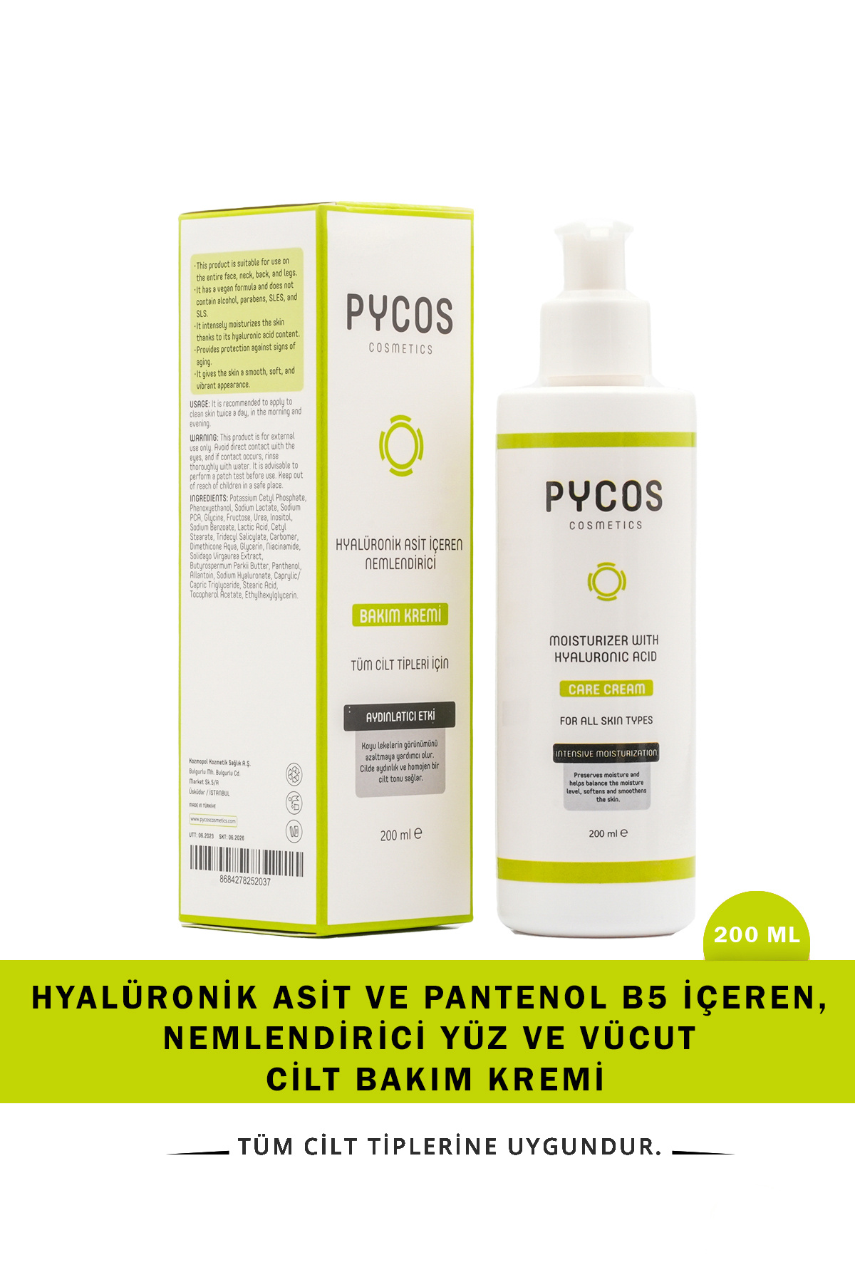 PYCOS COSMETICS Hyalüronik Asit Ve Pantenol B5 Içeren, Nemlendirici Yüz ...