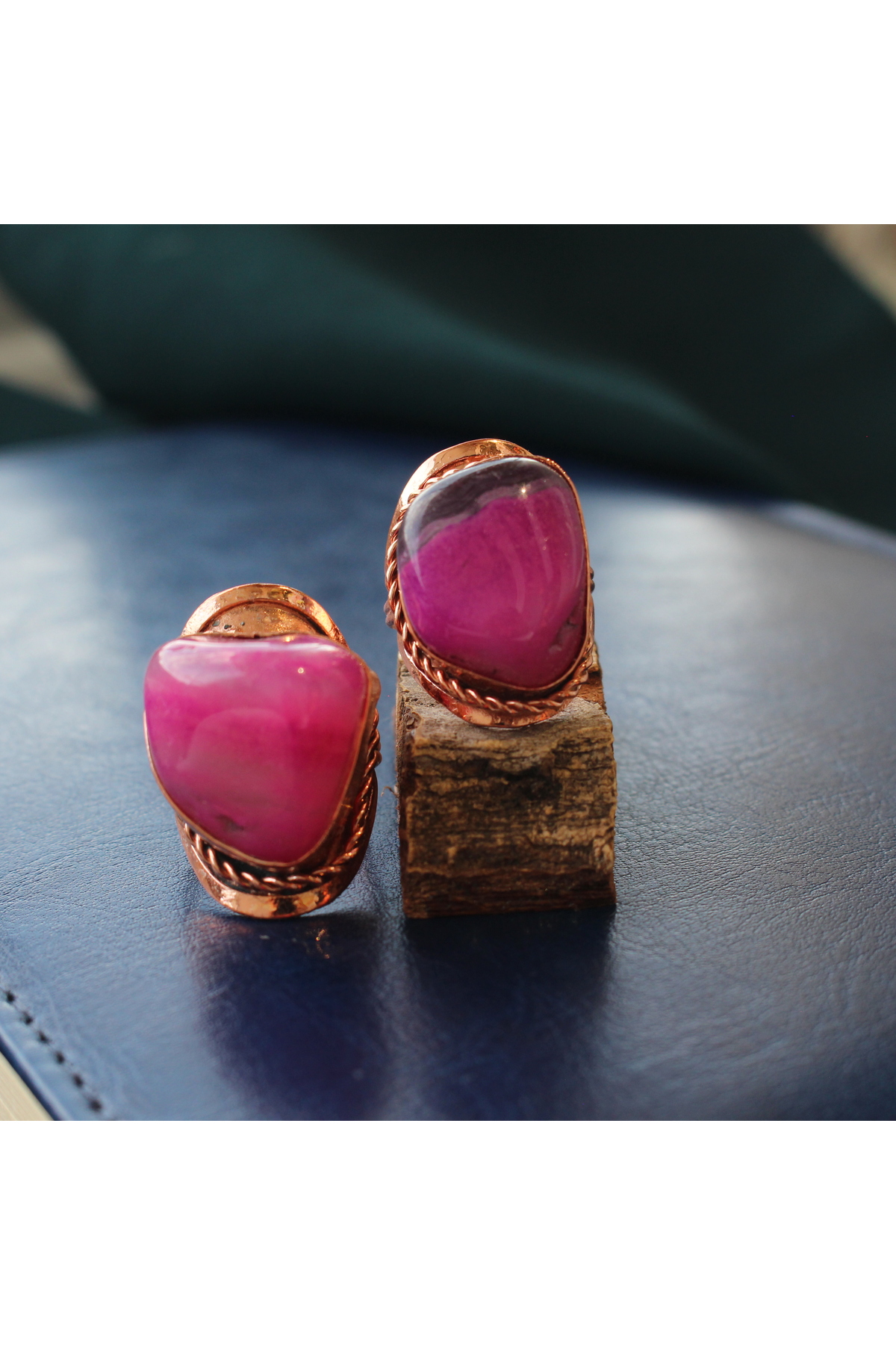 baddin aksesuar 1 Adet El Yapımı Doğaltaş Yüzük Pembe Akik Taşı ...