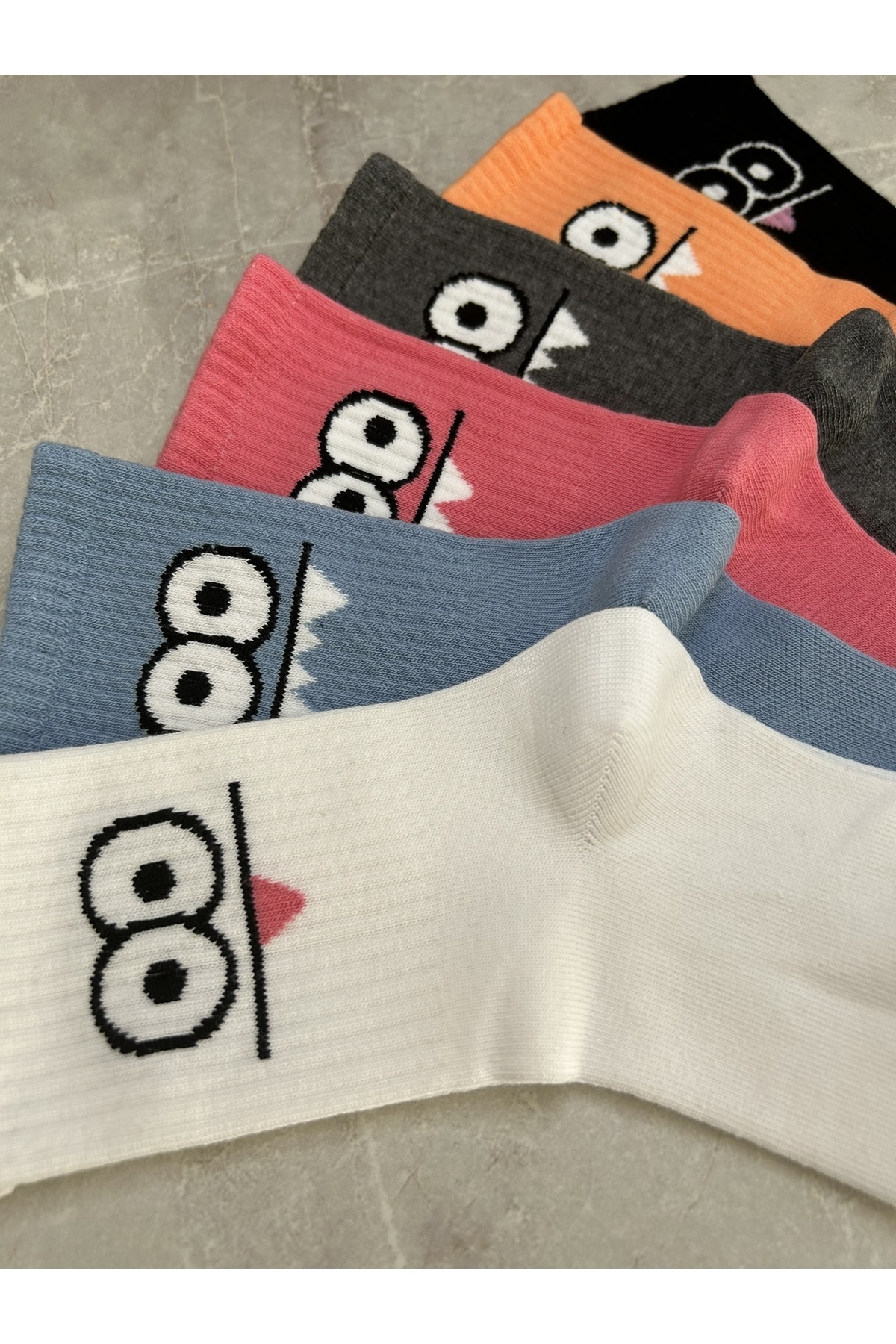 Sky Socks 6'lı Renkli Neşeli Yüz Çizgi Karakter Seti Unisex Kokulu ...