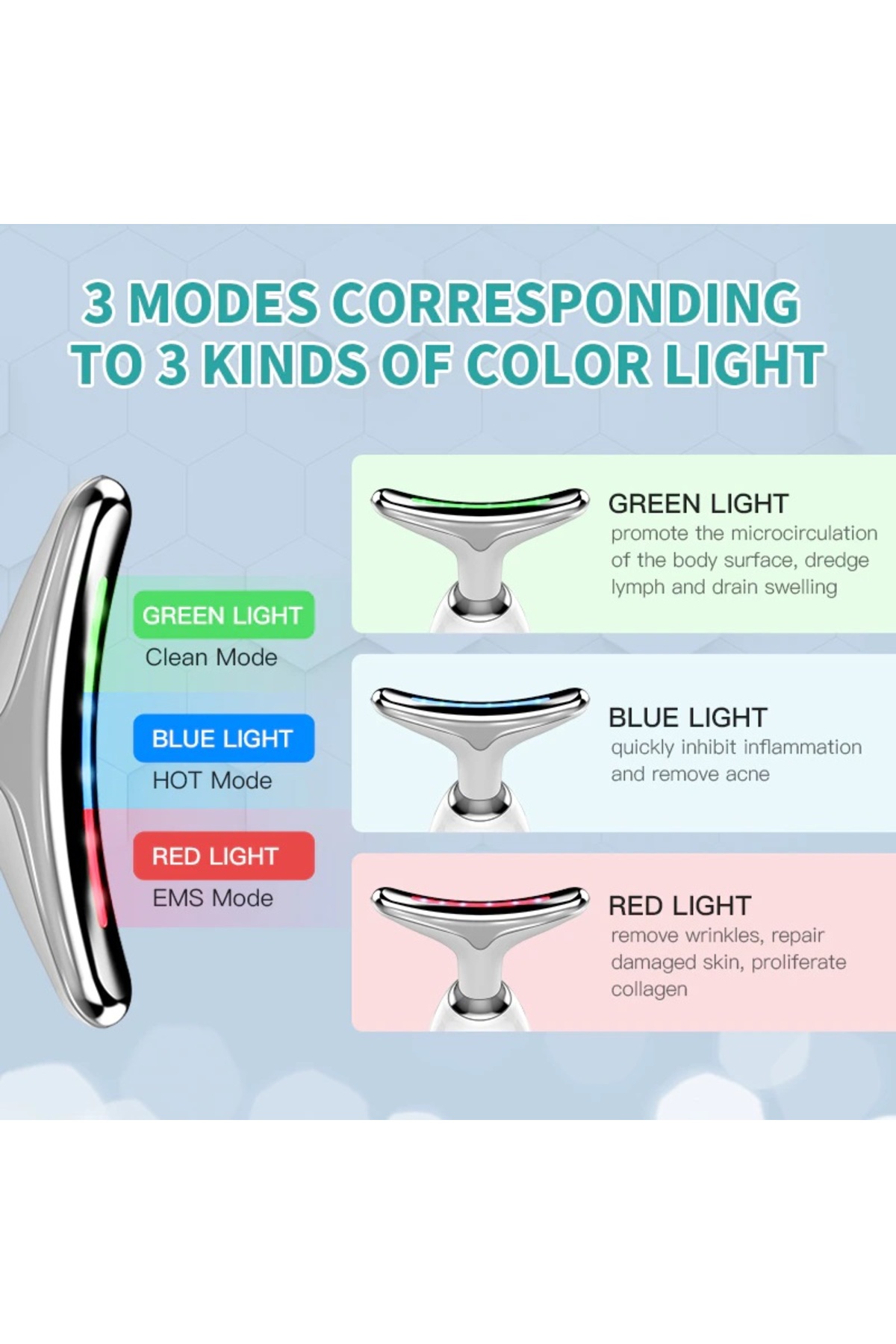 SYNOPE 3 Renk Led Foton Terapi Cilt Sıkılaştırıcı Boyun Yüz ...