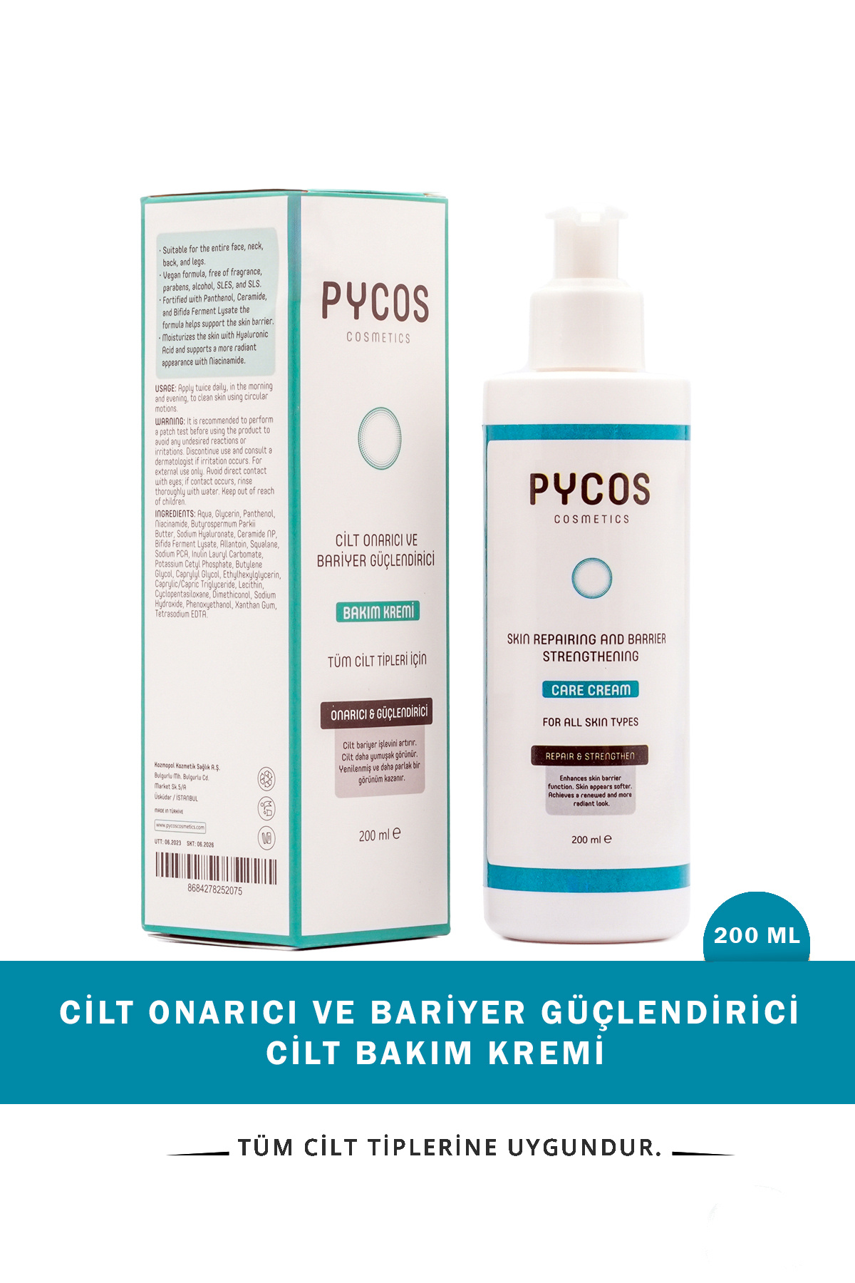 PYCOS COSMETICS Bariyer Onarıcı ve Güçlendirici Cilt Bakım Kremi 200 ML ...