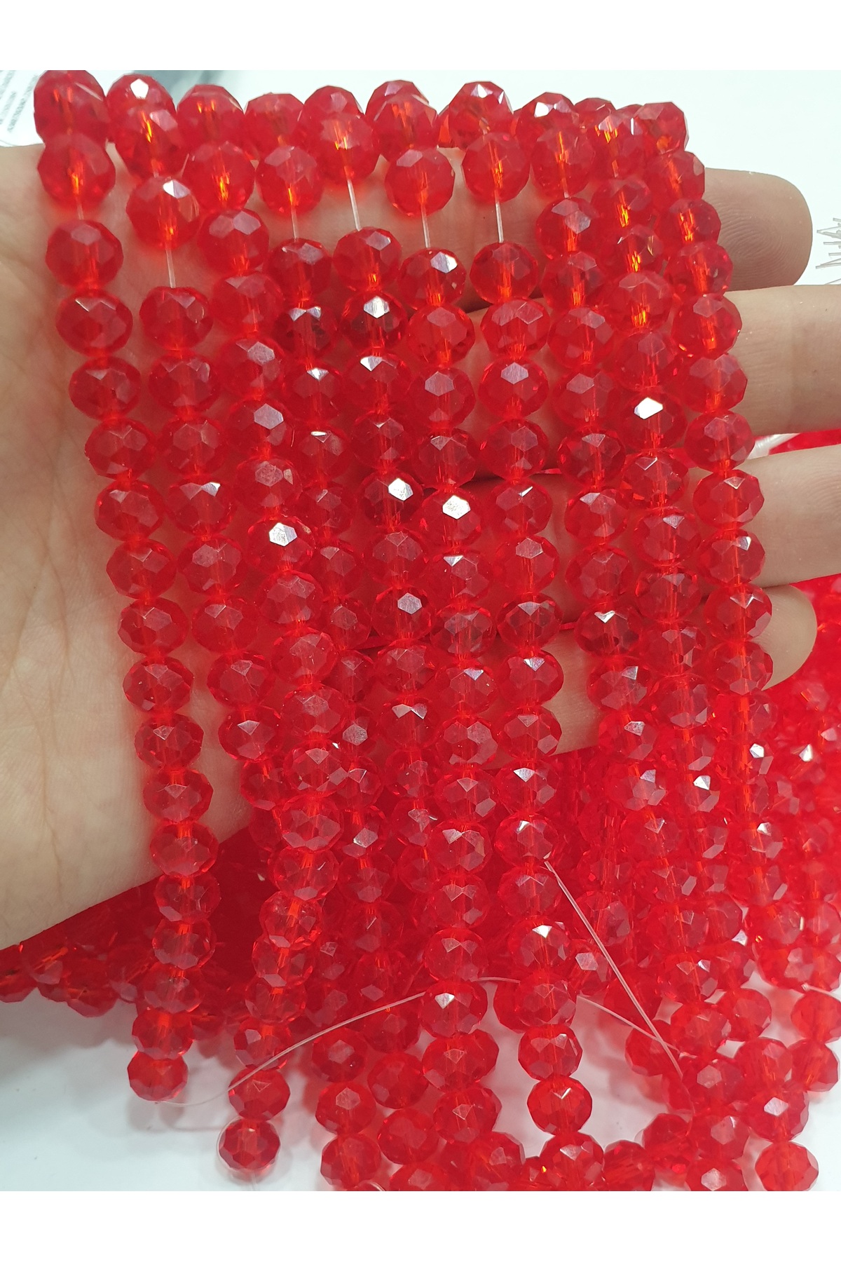 CRYSTALSHOP 8mm Light Red Crystal Beads (3 Strings)- Trendyol