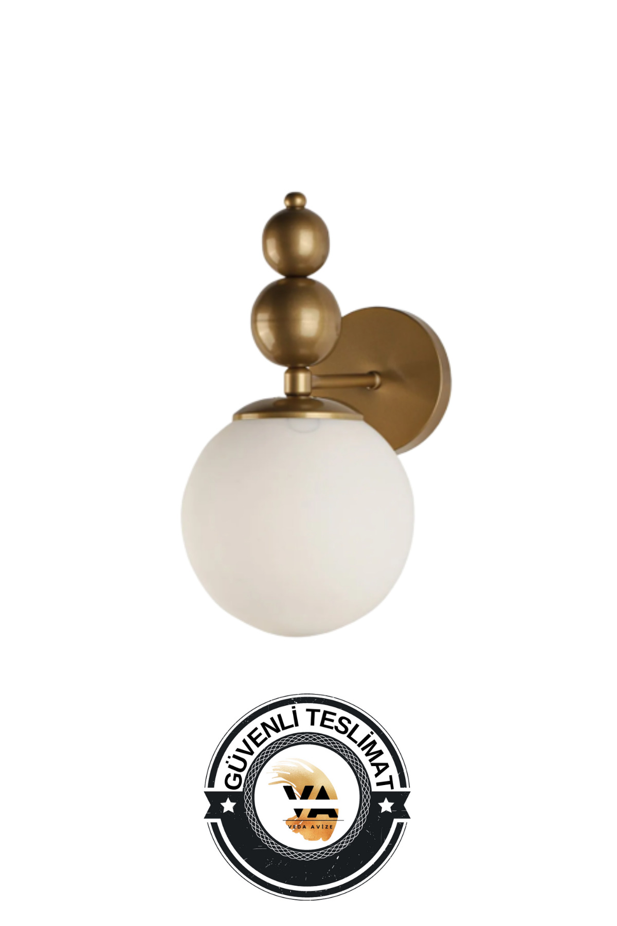 VEDA AVİZE Venüs Tekli Aplik Eskitme Model - Hakiki Beyaz Cam - Modern ...