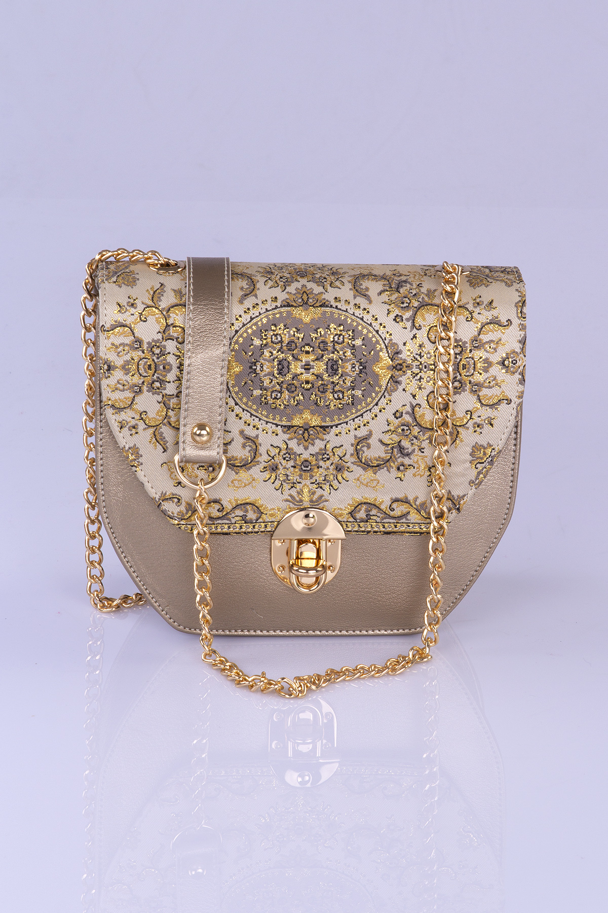 MOTTİF İSTANBUL Shoulder Bag - Gold-colored - Ethnic pattern - Trendyol