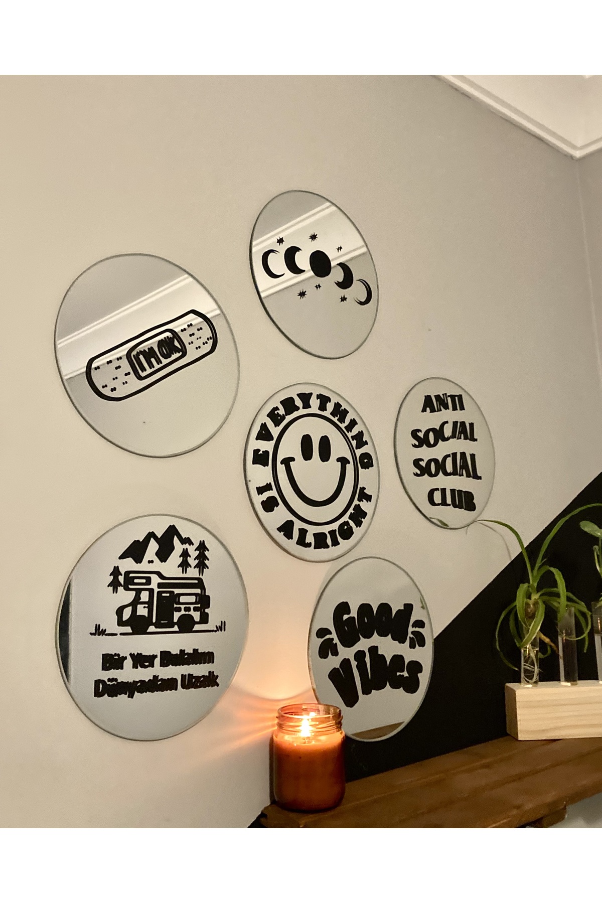 Home Art Nova Yuvarlak Ayna (EVERY THİNG SİYAH SERİ 20 CM) Pinterest ...